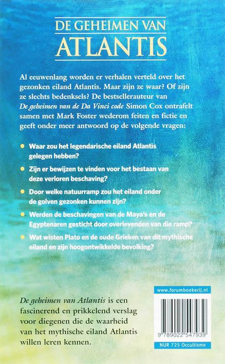 De Geheimen Van Atlantis, Simon Cox | 9789022547939 | Boeken | bol.com