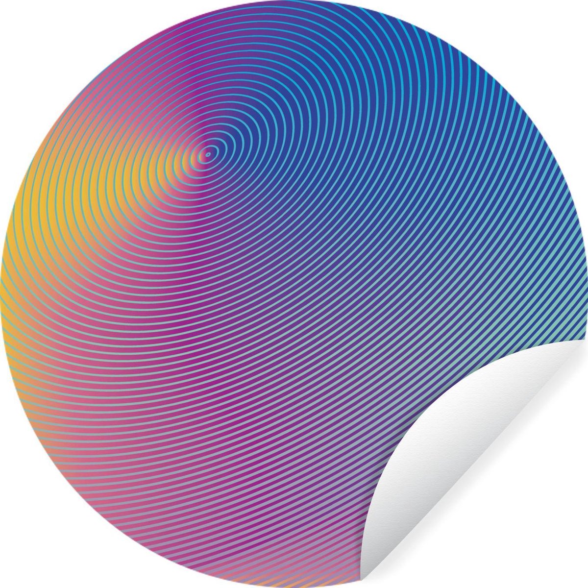 Illusion d'optique Vivid Colors Wall Circle Wallpaper Sticker ⌀ 120 cm ...