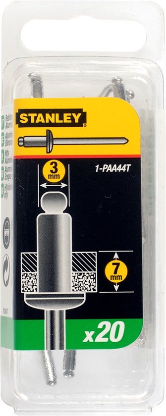Stanley Popnagels 3X7mm - 20 stuks | bol