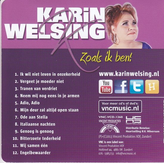 Karin Welsing - Zoals Ik Ben (CD), Karin Welsing | Muziek | bol
