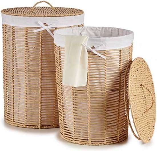 Kipit Wasmand 44 X 44 X 56 Cm Riet Naturel 2 Stuks | bol.com