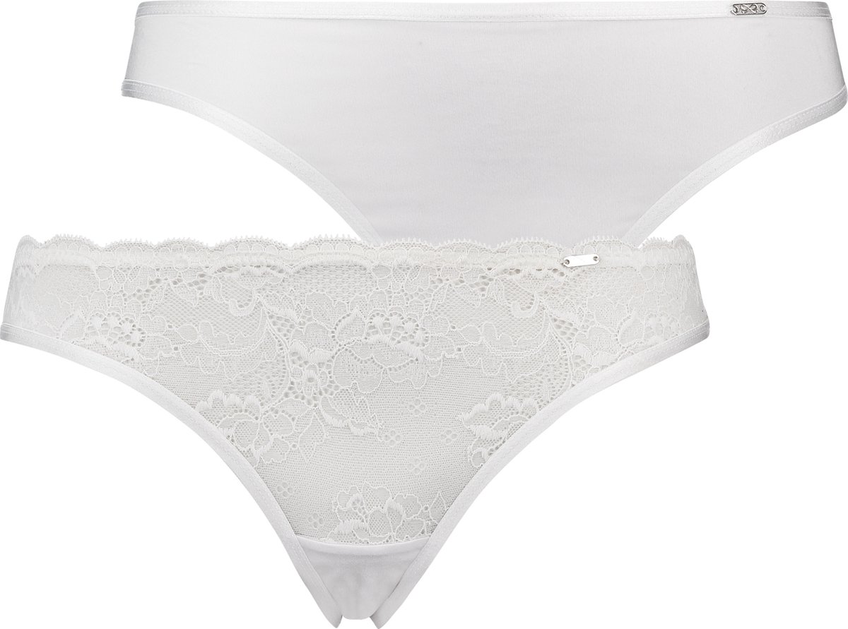 Hunkemöller Dames Lingerie 2-pack strings Angie - Wit - maat M | bol.com