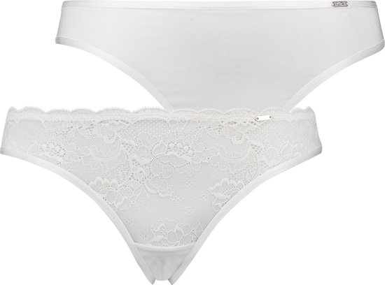 Hunkemöller Dames Lingerie 2-pack strings Angie - Wit - maat M | bol.com