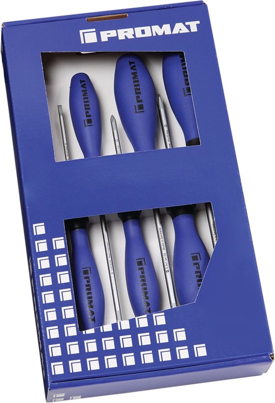 Promat 6-delige schroevendraaierset - sleuf/PH | bol