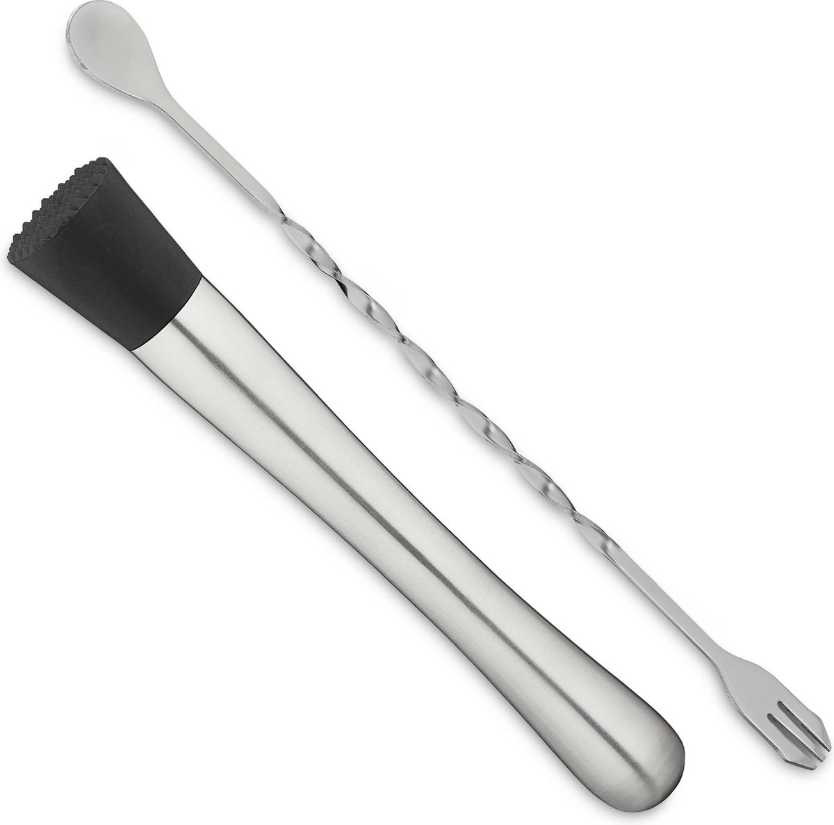 Relaxdays Cocktail stamper en barlepel - muddler - cocktaillepel - 26 ...