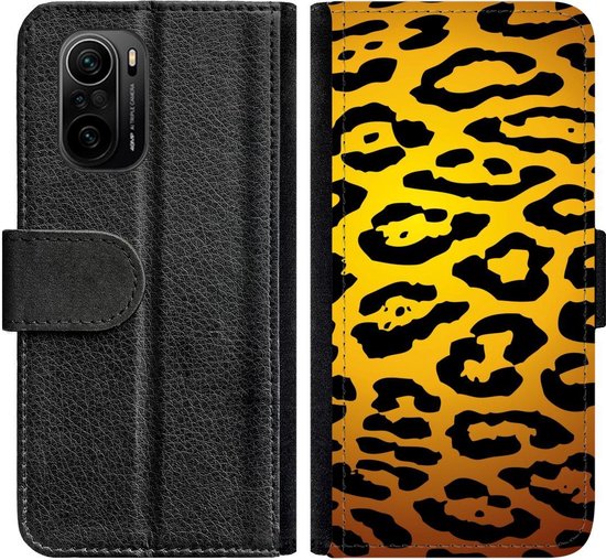 Poco F3 Hoesje - Book Case Luipaard Goud Zwart - Designed by Cazy | bol
