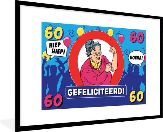 Cadre photo avec affiche - Anniversaire - 60 ans - Anniversaire - 90x60 ...