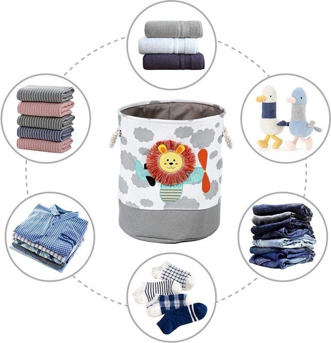 Speelgoedmand voor kinderkamer - Leuke Leeuw - Opbergzak - Wasmand ...