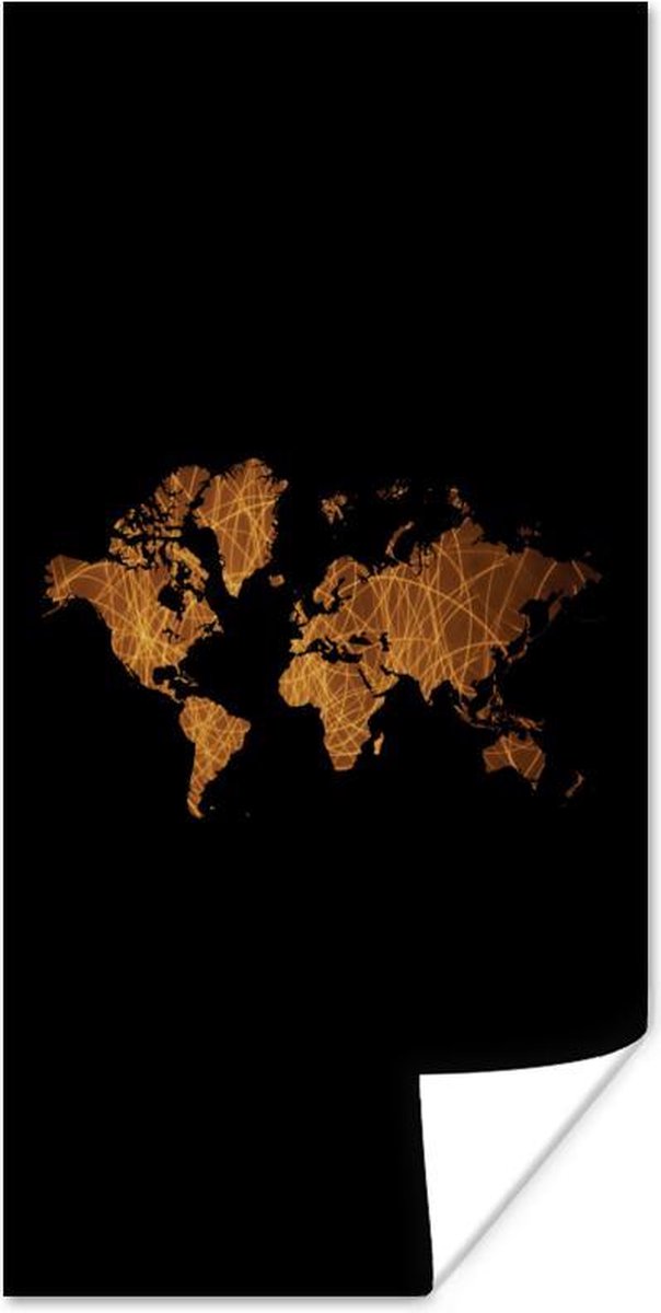 Wereldkaart Muur - Wereldkaart - Riet - Plattegrond - 40x80 cm - Poster ...