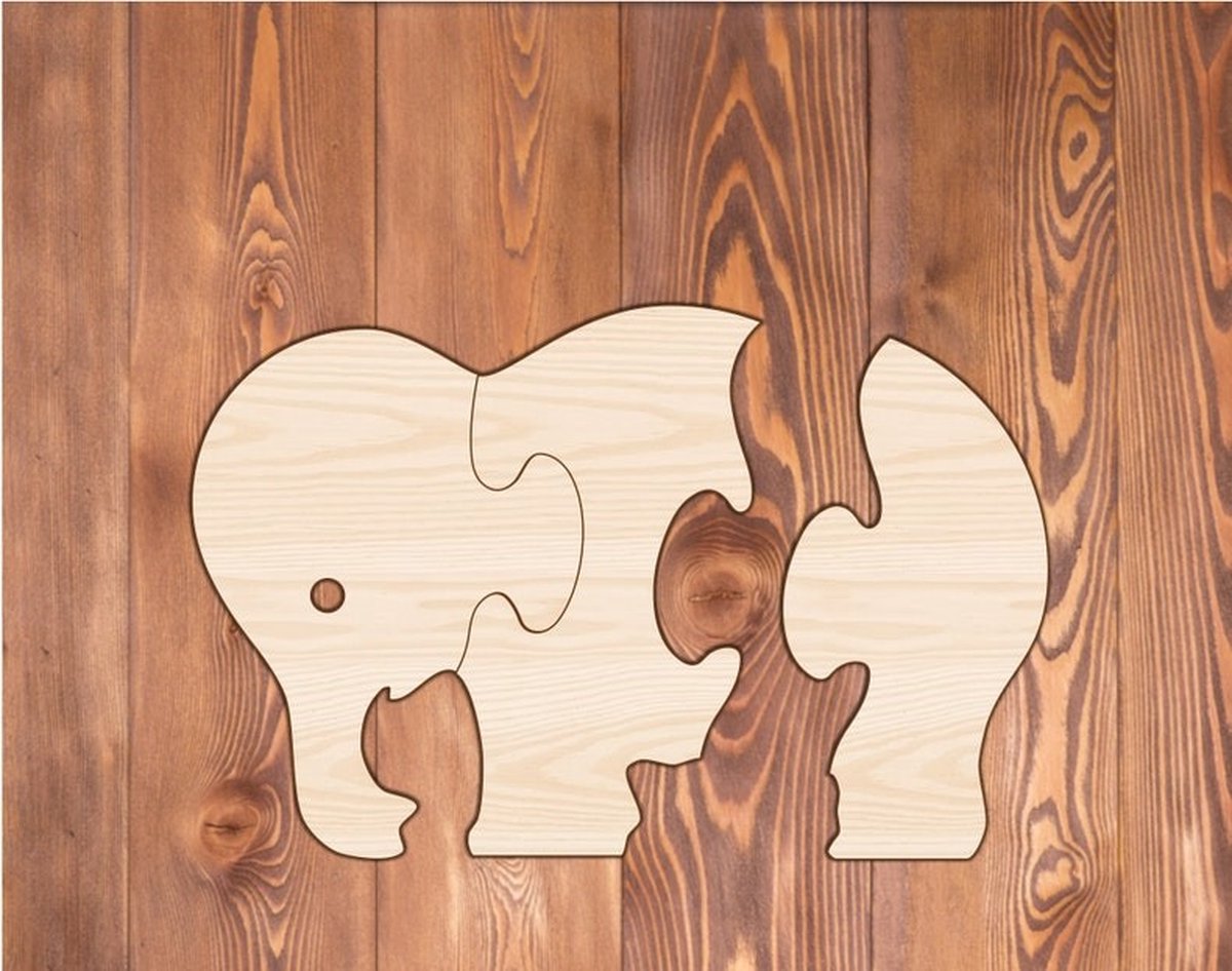 Houten Olifant Puzzel | bol