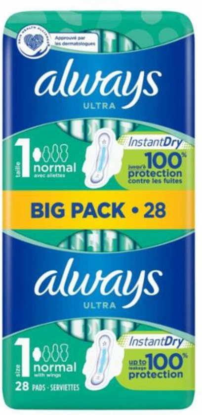 Always Maandverband Ultra Normal Plus Bigpack 28 Stuks | bol