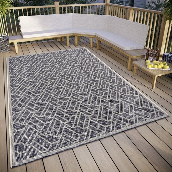 Flycarpets Eru Buitenkleed Grijs / Beige - Vloerkleed Buiten ...