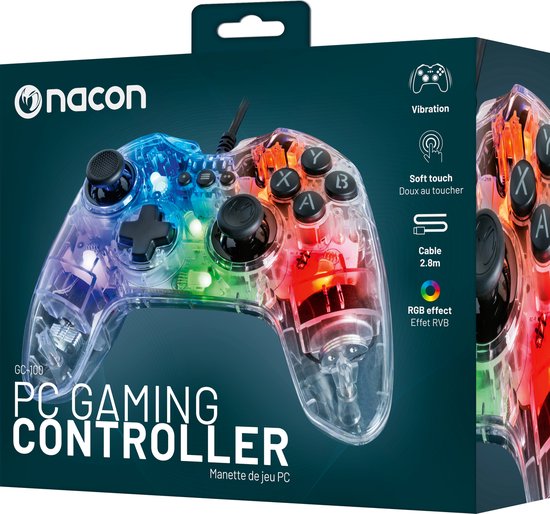 Nacon GC-100 - Bedrade PC Gaming Controller - RGB | bol