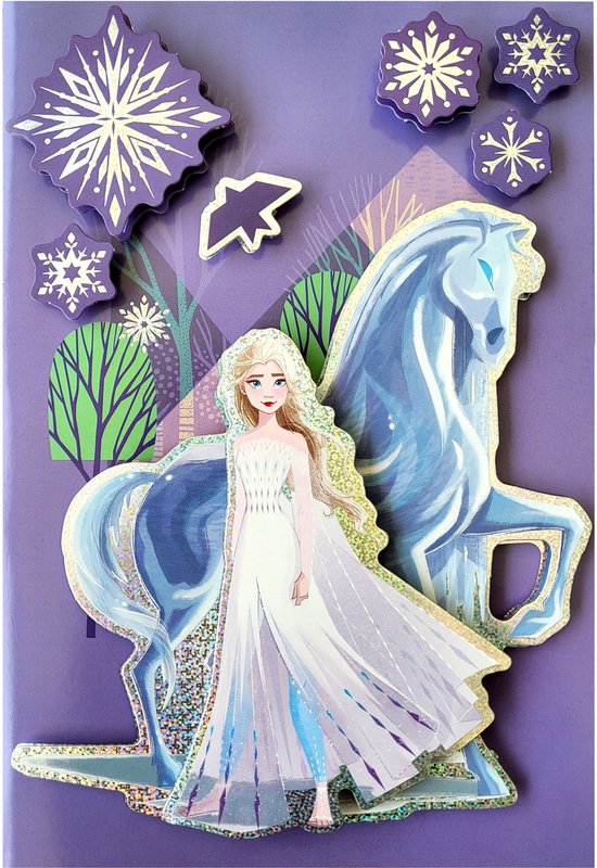 Disney Frozen 2 - Grote 3D wenskaart - Elsa - zilver holografisch ...