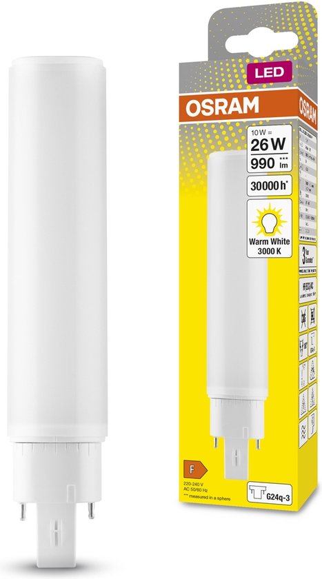 OSRAM OSRAM DULUX D/E LED HF & AC MAINS / LED buis: G24q-3, Lengte: 17- mm, 1- W, 26 W... | bol