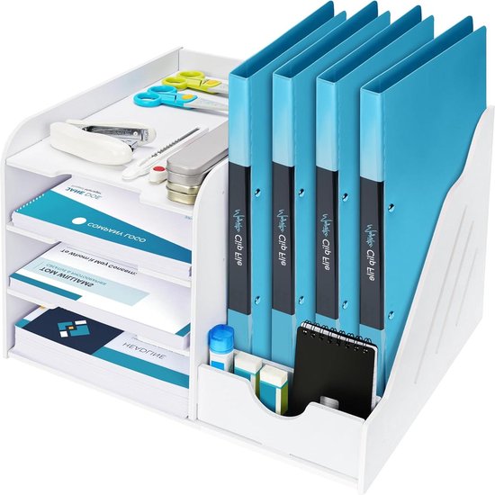 Wit 4 Laags Bureau Organizer - Netjes Mappen Houder voor Huis School of ...
