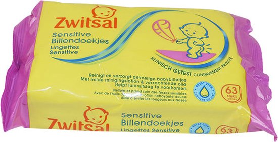 Zwitsal billendoekjes sensitive- 4 x 57 stuks voordeelverpakking | bol