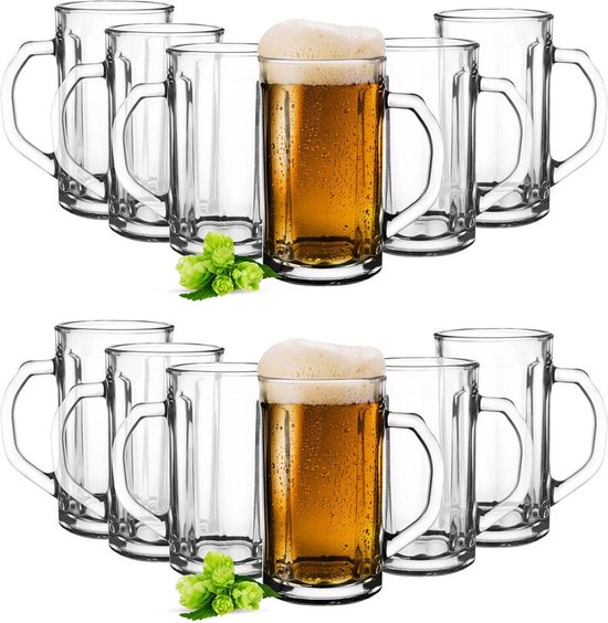Glasmark Bierglazen - Bierpullen - transparant glas - 12x stuks - 500 ml - Oktoberfest | bol