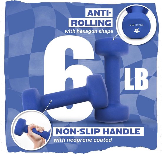 Hex Neopreen Gewichten Halters Set Paar (set van 2KG) - Halterset ...