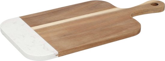 Blokker Serveerplank - Acaciahout en Marmer - 40 x 20 cm | bol