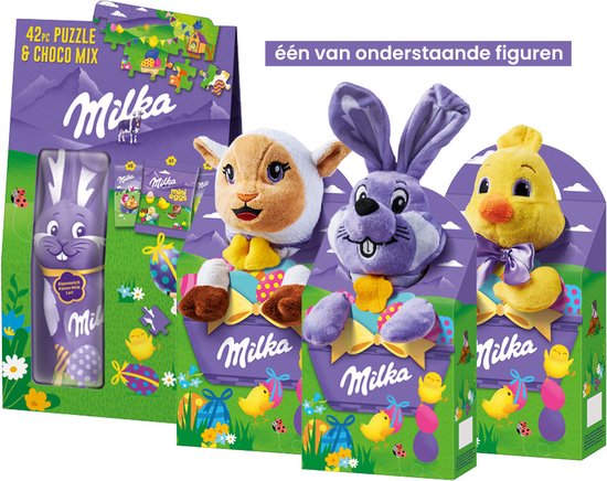 Milka Puzzel 'Choco Mix' en Milka Plush chocolademix - chocolade voor ...