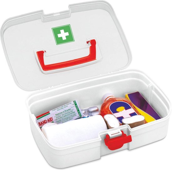 EHBO-doos voor thuis - Compacte medische noodkit met handvat - 22,8 x ...