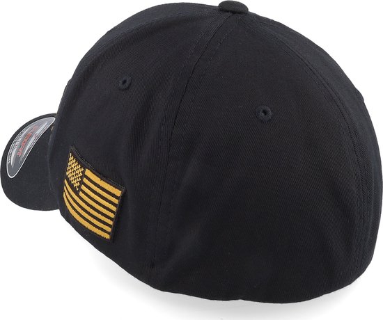 Hatstore- Army Skull Usa Black/Gold Flexfit - Army Head Cap | bol