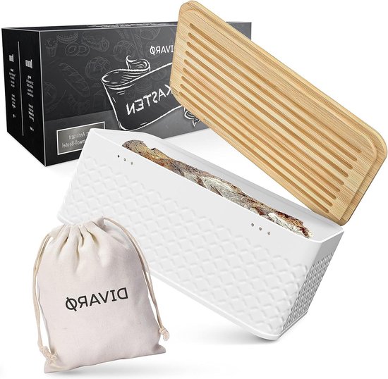 Veluris Divar broodtrommel met bamboedeksel [2-in-1 functie] - van ...