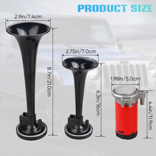 Luchthoorn - Luchthoorn 12 Volt - Claxon - Claxon 12 Volt - Gas Toeter ...