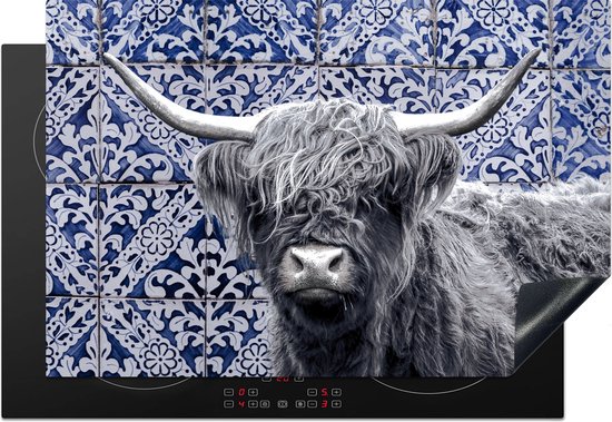 KitchenYeah® Inductie beschermer 74x48 cm - Schotse hooglander - Delfts ...
