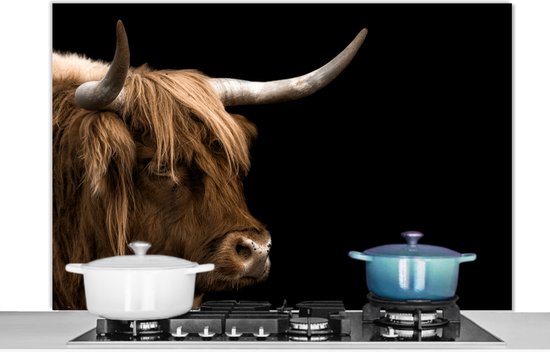 Spatscherm keuken 120x80 cm - Kookplaat achterwand Schotse hooglander ...