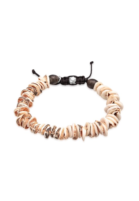 KUZZOI Heren Armband Heren Kralen surferstijl met kauri schelpen en ...