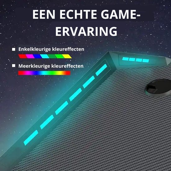 Unidesk Game Bureau met LED verlichting - 140x60x73 CM - Gaming Desk ...