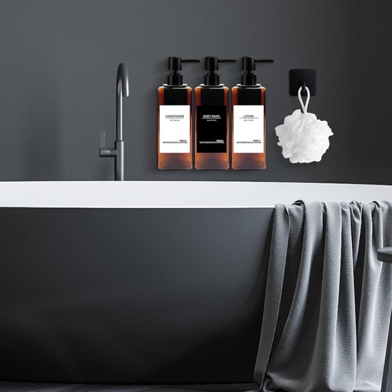 Zeepdispenser wandmontage, shampooflessen om te vullen met 16 ...