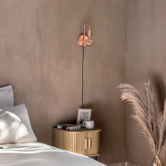 Atmosphera wandlamp 12 x 25 cm - koper kleur - E27 fitting - muur ...