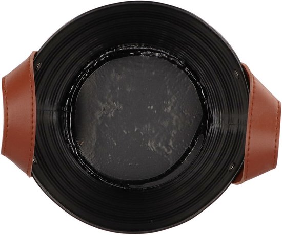 DK Design Plantenpot/bloempot emmer Leather- 2x - zink - zwart - D18 x ...