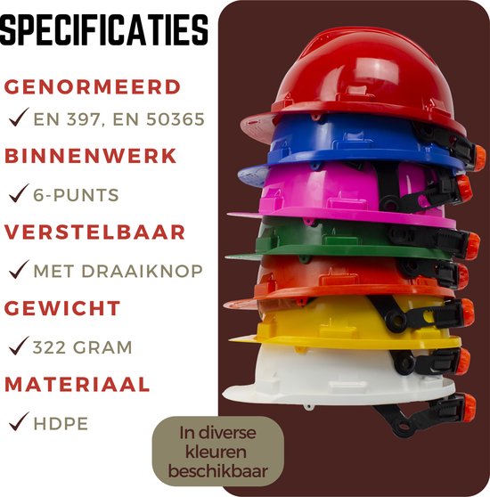 Climax RG5 Veiligheidshelm - Bouwhelm - Rood - Verstelbaar met ...