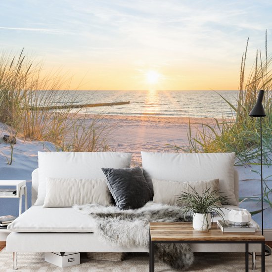 Fotobehang Strand Zeeduinen - Vliesbehang - 405 x 270 cm | bol