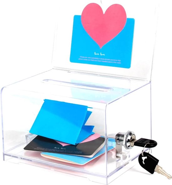 Acryl stembus met slot voor commentaar, stemmen, doneren ...