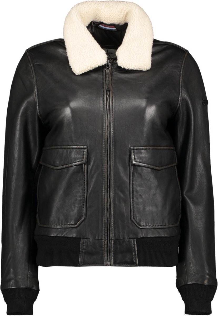 Donders Jas Leather Jacket 57577 Black Dames Maat - 42 | bol