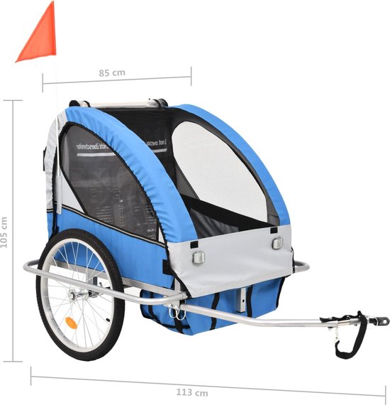 The Living Store Fietskar Kinderen - 2-in-1 Stalen Frame - 40 kg ...