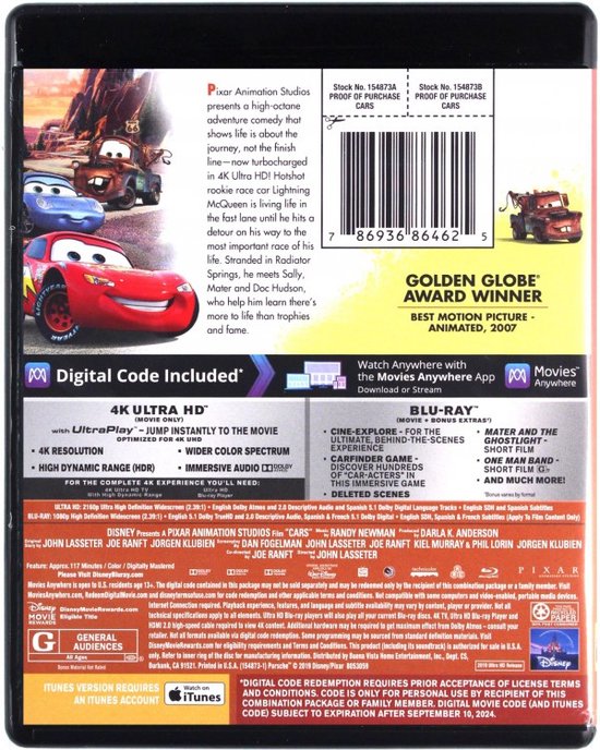 Cars [Blu-Ray 4K]+[Blu-Ray], Owen Wilson | Dvd's | bol