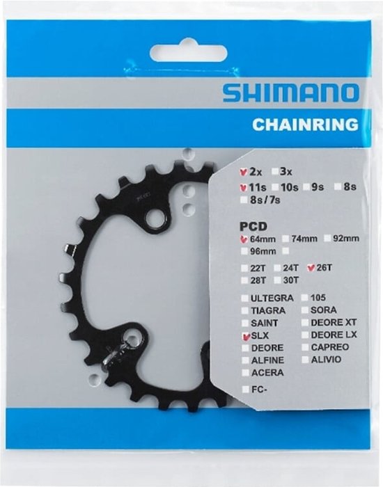 Kettingblad 26T Shimano SLX FC-M7000 2x11 speed - zwart | bol