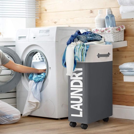 Opvouwbare wasmand met wieltjes, 45 liter, small Oxford-Stof ...