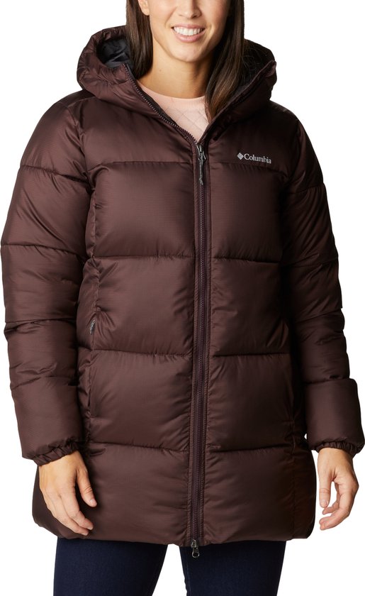 Columbia Puffect Mid Hooded Jacket 1864791203, Vrouwen, Bruin, Jasje ...