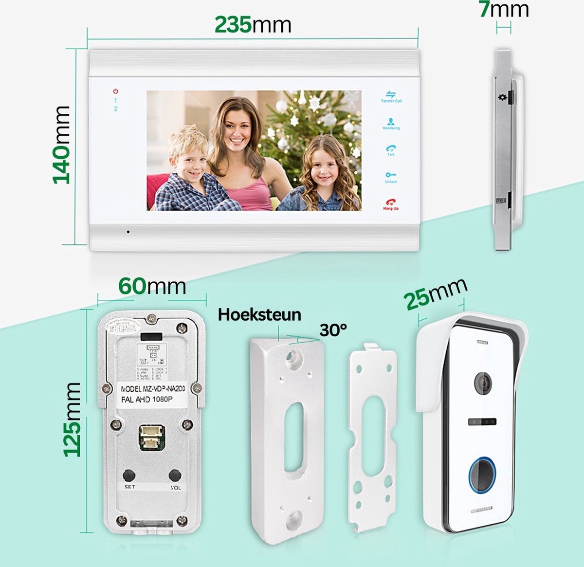 Deurbel Met Camera - HD, Nachtzicht, Regenkap & Groot Binnenscherm ...