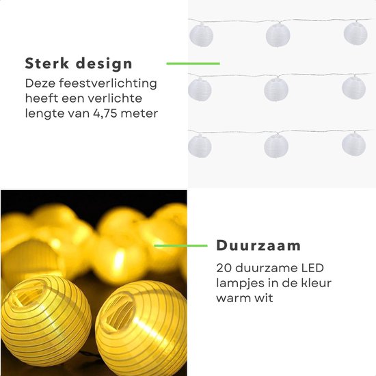 Cheqo® Lampionnen Slinger - Feestverlichting - Lichtslang ...