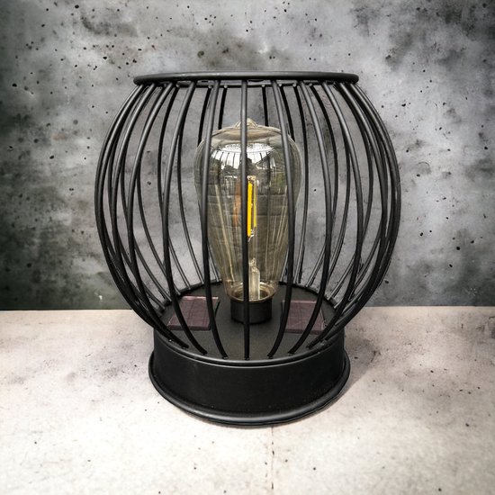 Solar tafellamp - Solar tuinverlichting - Zwart - Metaal - Sfeerlamp | bol
