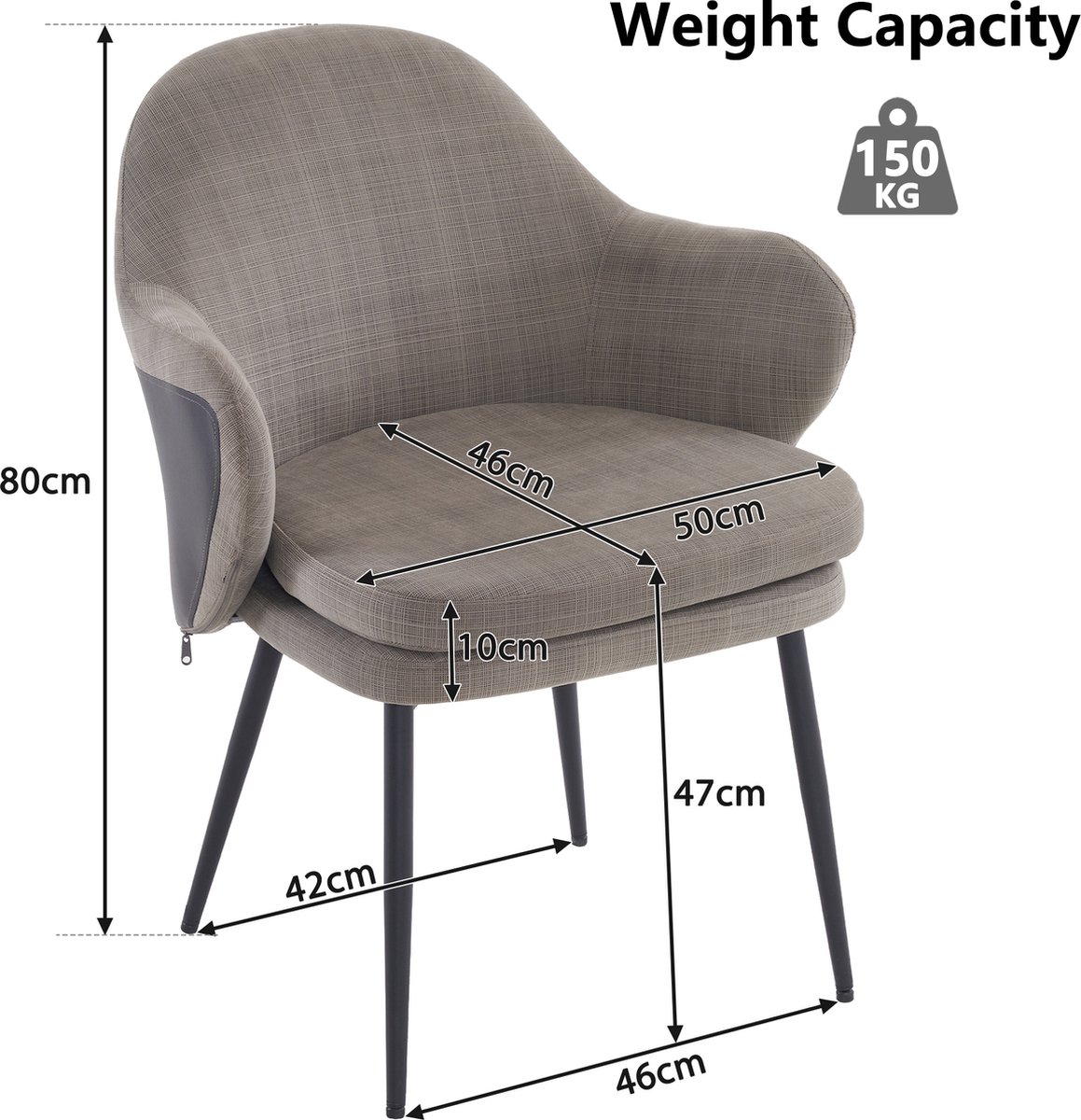 Merax Fluwelen Eetkamerstoelen - PU Leer - Luxe Eetkamerstoel Set van 2 - Bruin | bol.com