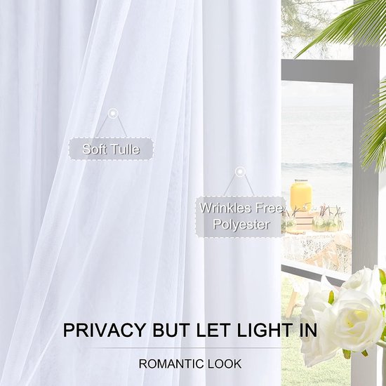 Dubbellaags witte tule achtergrondgordijn voor bruiloft, plooien, witte ...